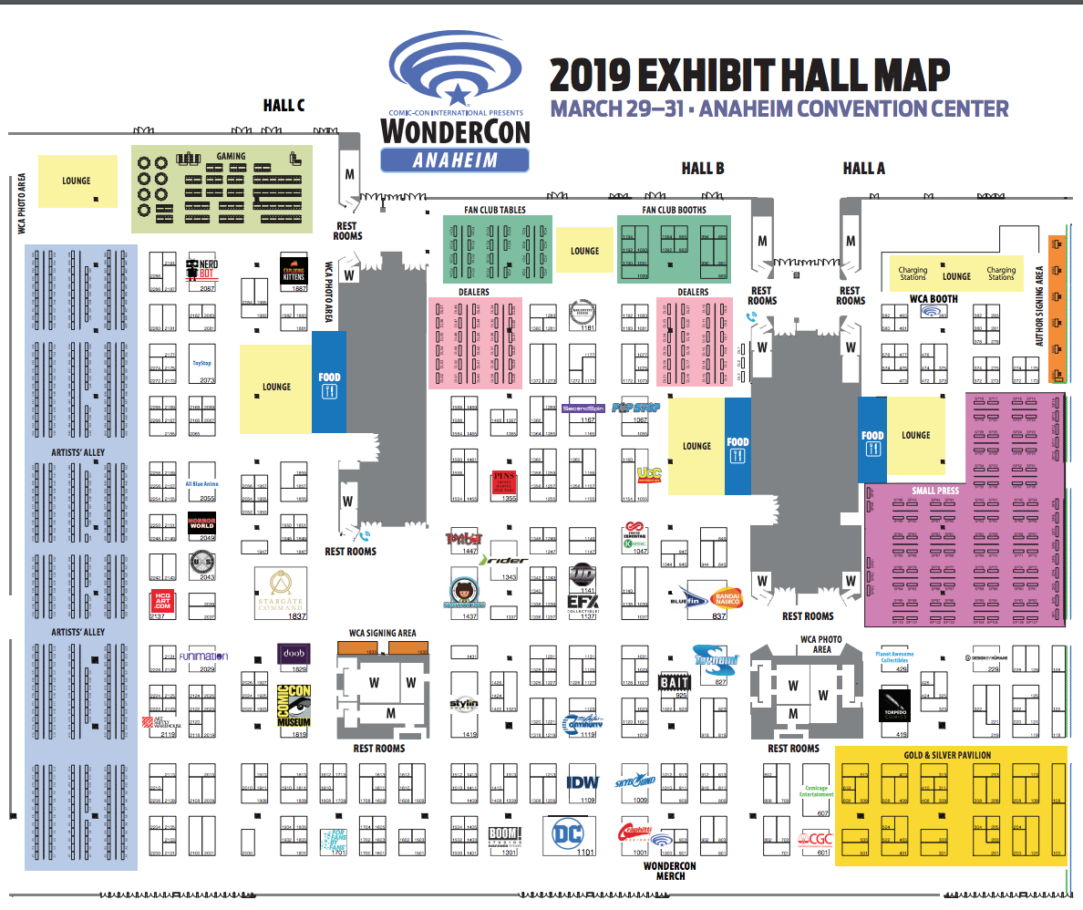 WonderCon Anaheim 2019 Exhibitor Map and List Released - San Diego ...